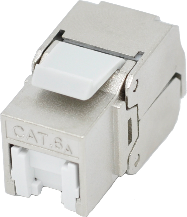 APS Keystone CAT6A STP RJ45-liitin, työkaluton, pölysuoja - FSM Oy